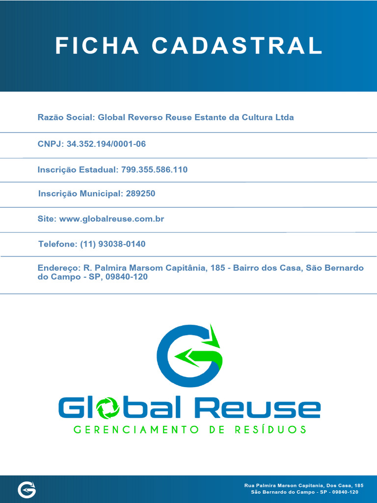Ficha Cadastral - Global Reuse | PDF