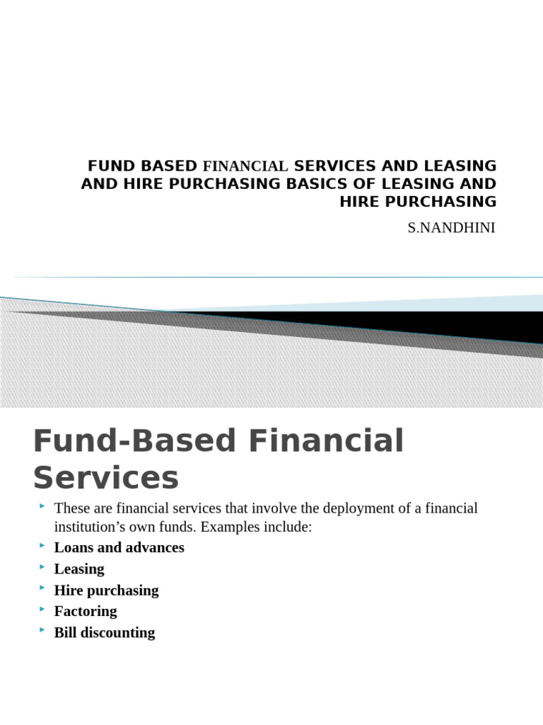 Fund Based Financial Services and Leasing and Hire | PDF