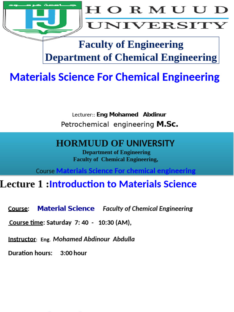 Lecture 1 Materials Science For Chemical Engineering | PDF | Metals ...