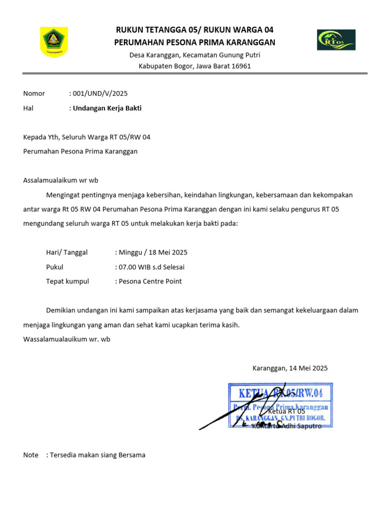 Undangan Kerjabakti 0525 | PDF