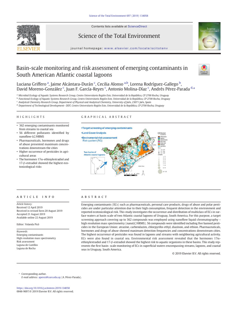 Monitoring Emerging Contaminants in Uruguay | PDF | Chromatography ...