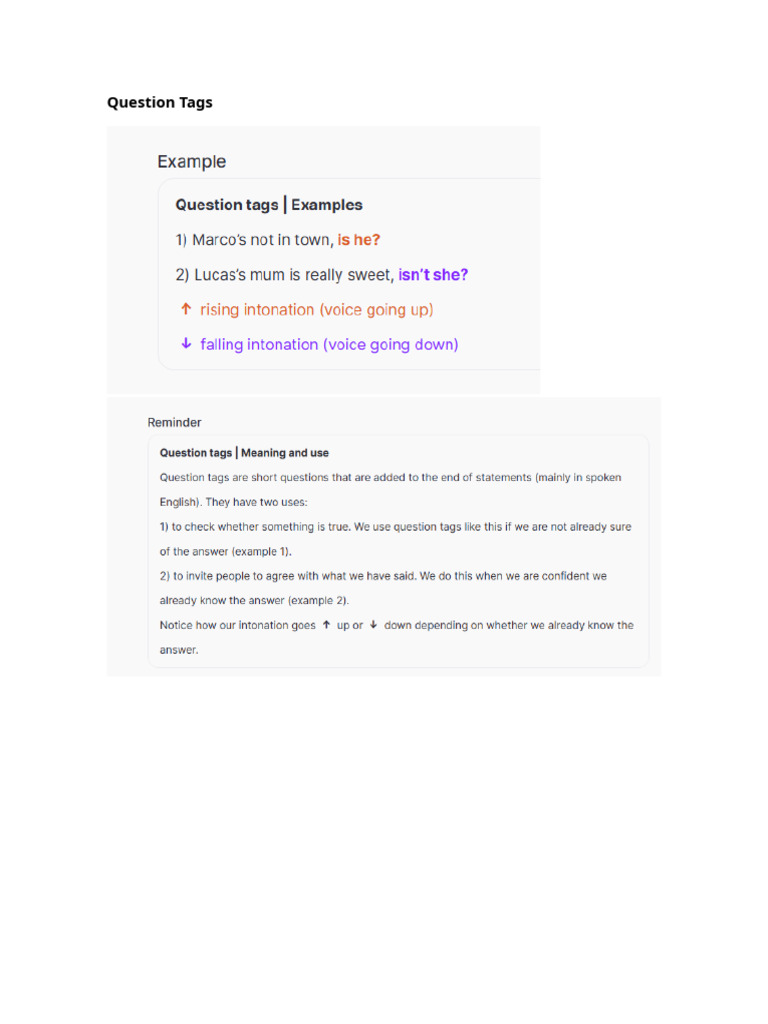 Question Tags | PDF