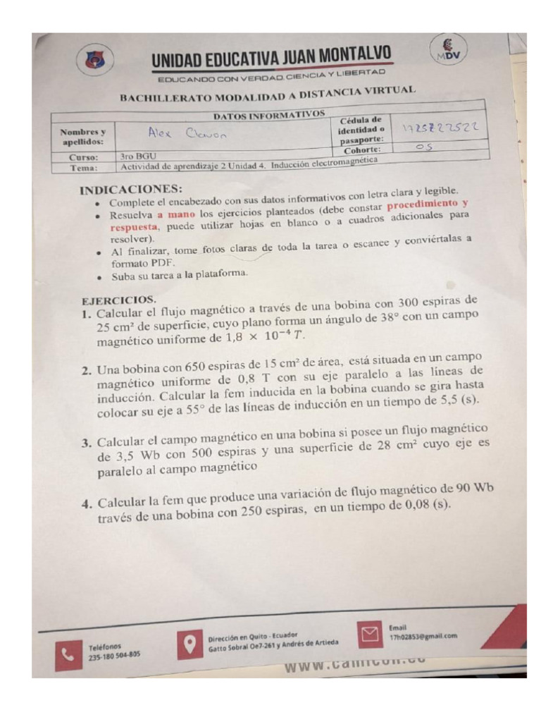 A2.U4.Alex Clavon - Fisica | PDF