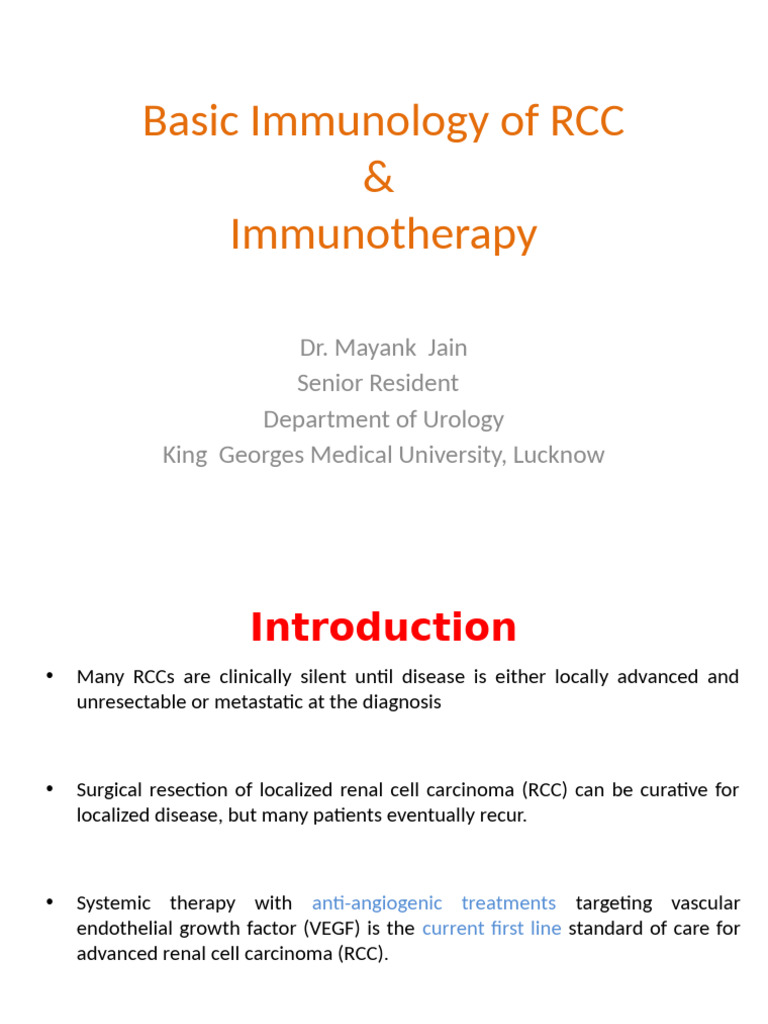 Basic Immunolgy and Immunotherapy in RCC | PDF | T Cell | Immune System