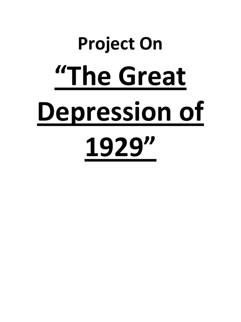 The Great Depression of 1929 | PDF | Great Depression | Recession