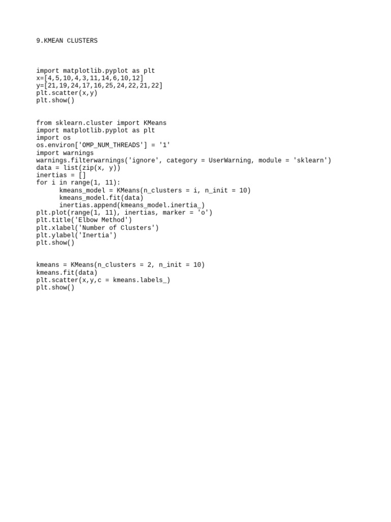 Exp9 Kmean | PDF