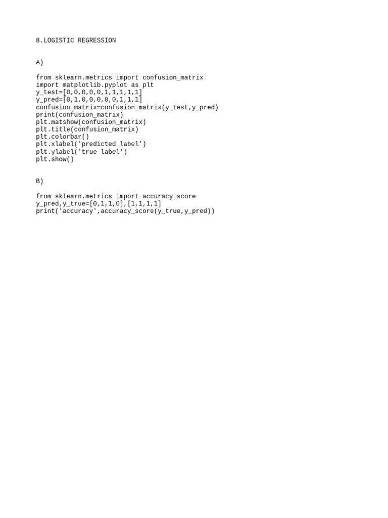 Exp8 Logistic Regression | PDF