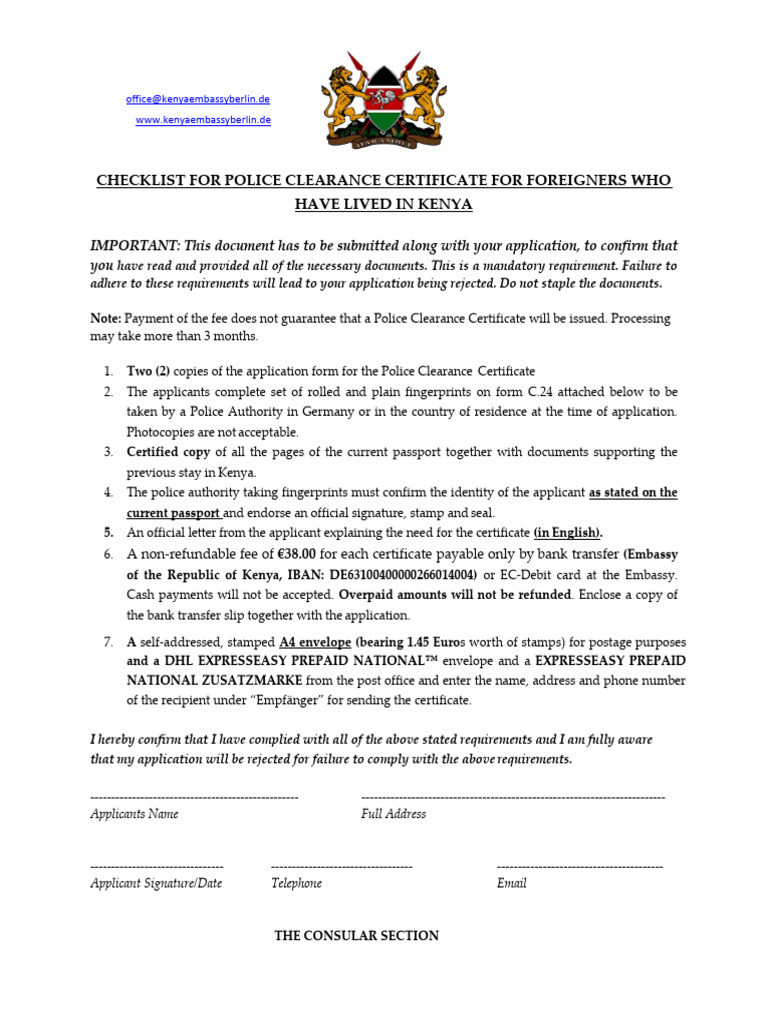 Police Clearance Certificate Guide for Foreigners | PDF | Postage Stamp