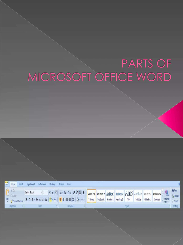 Parts of The Microsoft Word | PDF