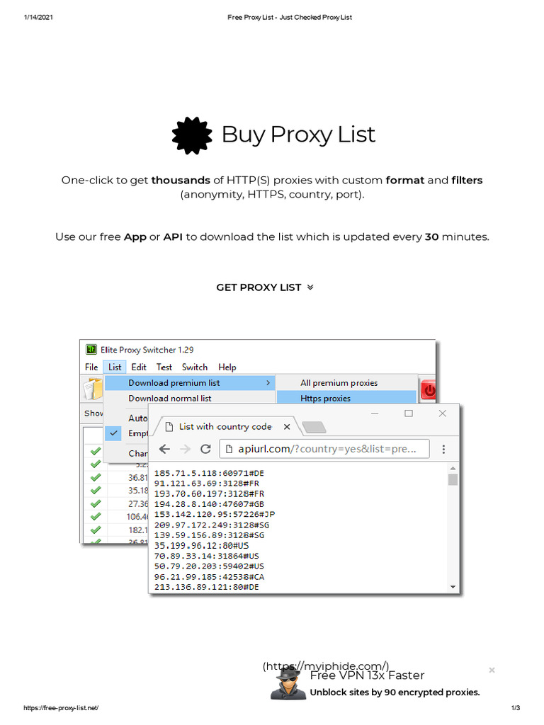 Free Proxy List - Updated Proxies | PDF | Proxy Server | Computer ...