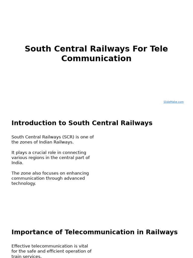 South Central Railways For Tele Communication | PDF ...