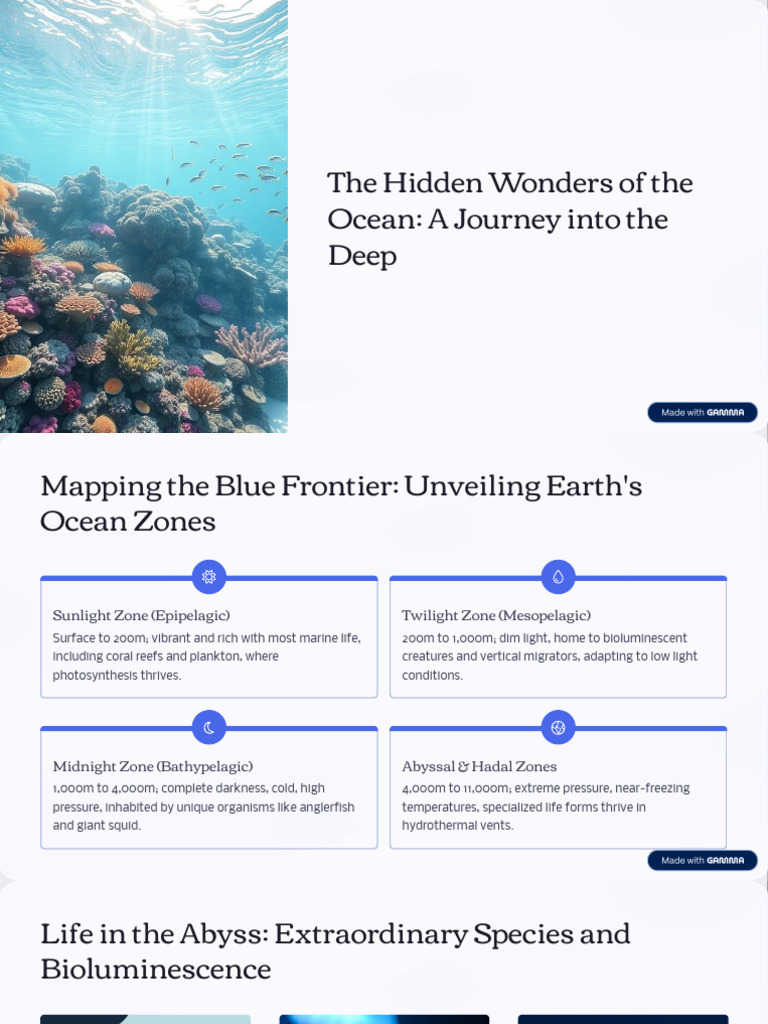 The Hidden Wonders of the Ocean a Journey Into the Deep | PDF | Oceans ...