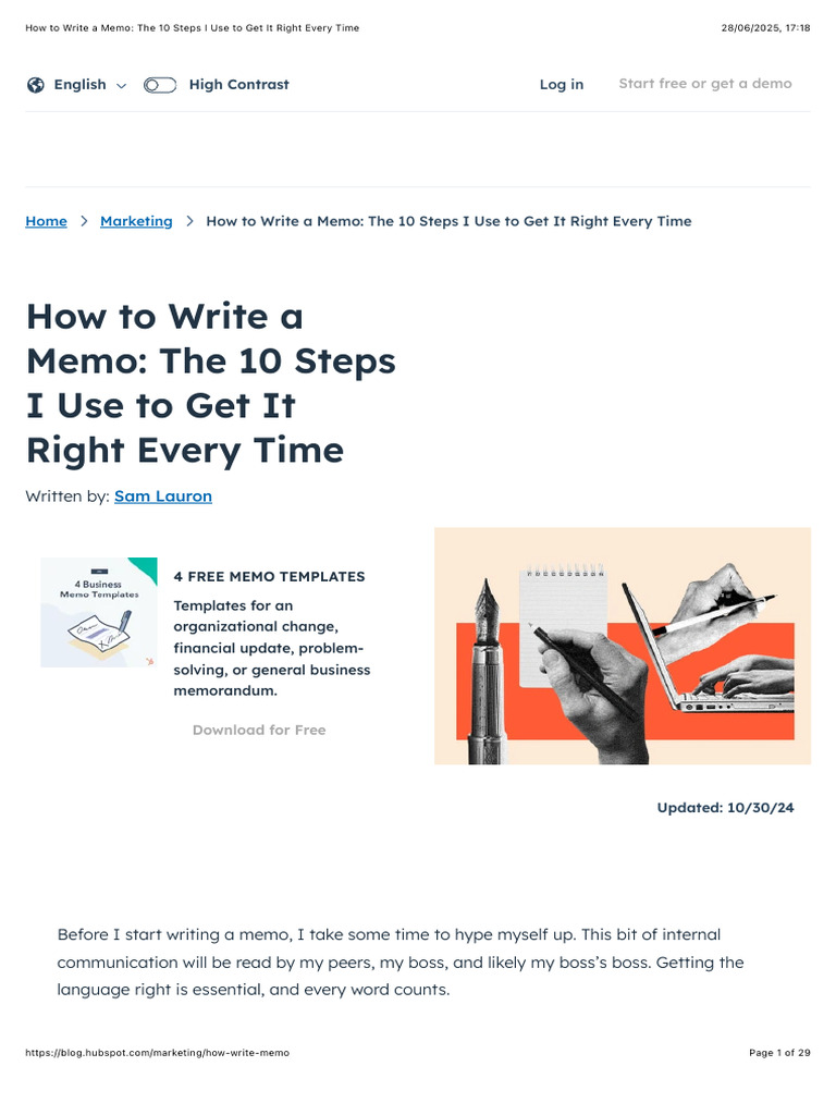 6.1.1 Memo How To Write A Memo The 10 Steps I Use To Get It Right Every Time | PDF | Memorandum ...