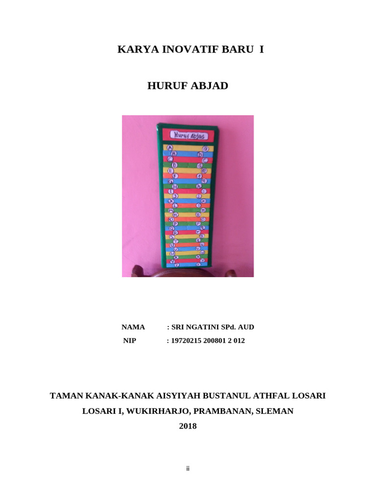 Karya Inovatif Alat Pendidikan Huruf Abjad | PDF