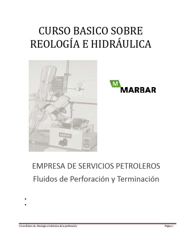Curso Basico de Reologia e Hidraulica de La Perforacion Final | PDF | Viscosidad | Tensión ...