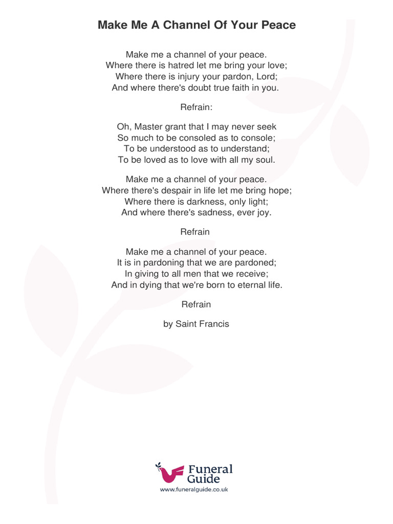 Channel of Your Peace Hymn Lyrics | PDF