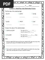 Value of Underlined Digits Worksheet | PDF