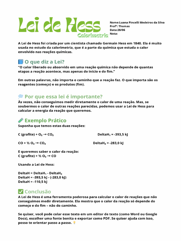 Lei de Hess - 20250629 - 215205 - 0000 | PDF