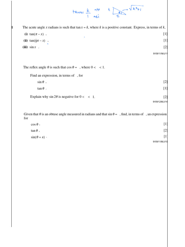 T1 Trig Ratio QP | PDF