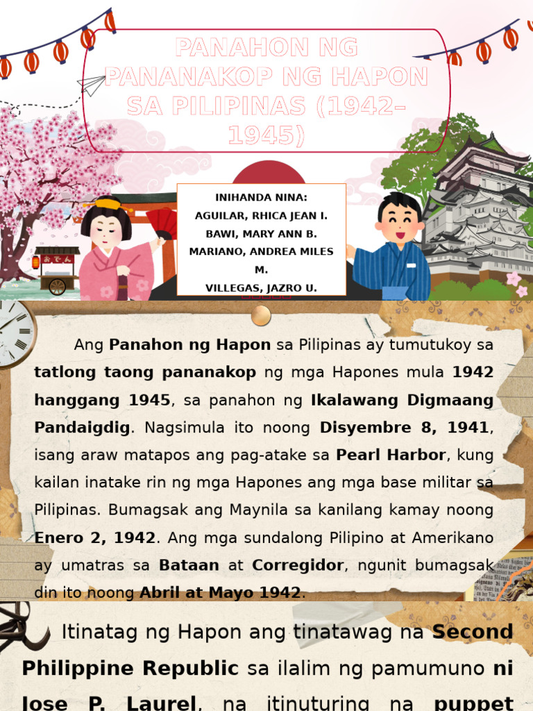 Panahon NG Hapon | PDF