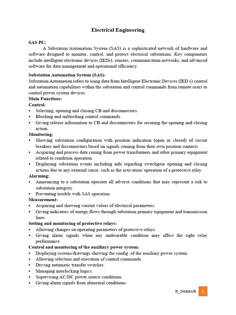 Electrical Engg Notes | PDF | Air Conditioning | Scada