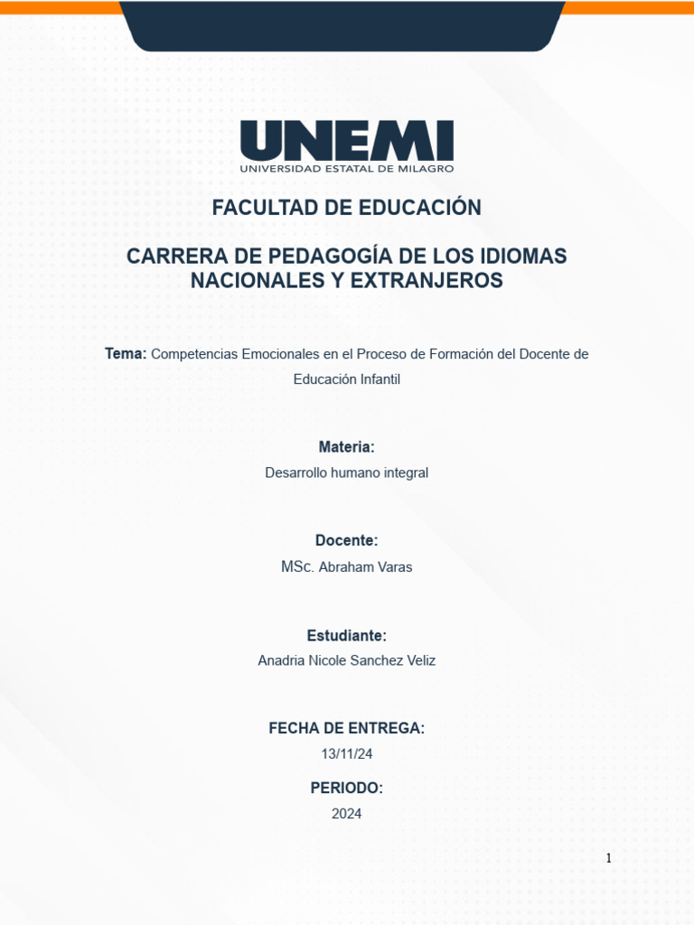 Midexam Desarrollo Humano Integral | PDF | Las emociones | Inclusión (Educación)