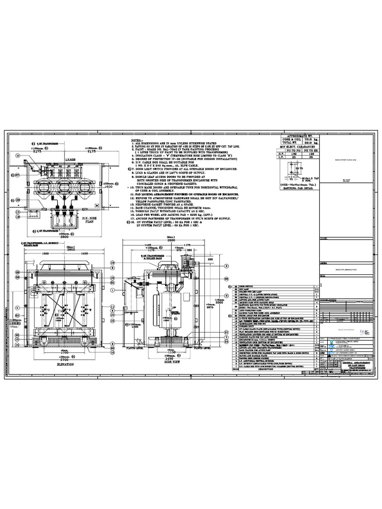 Transformer GA Drawing | PDF