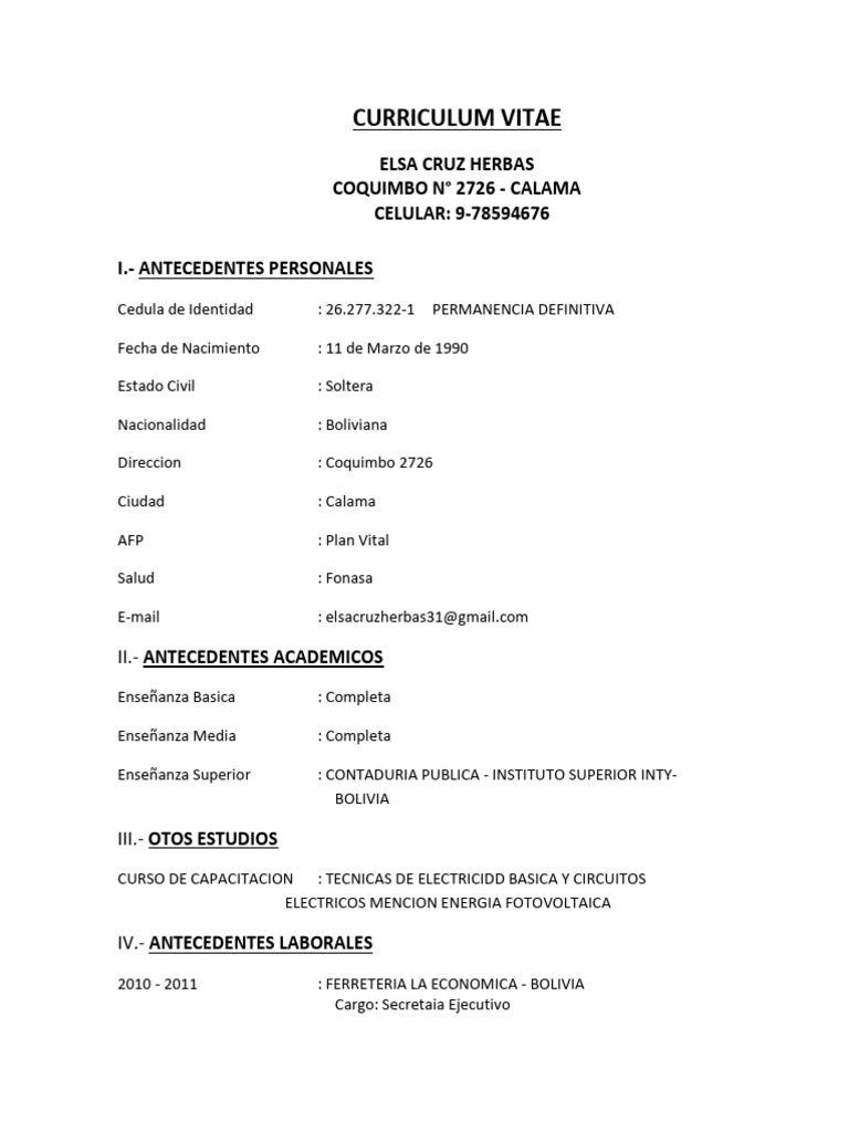 CV Elsa Cruz | PDF