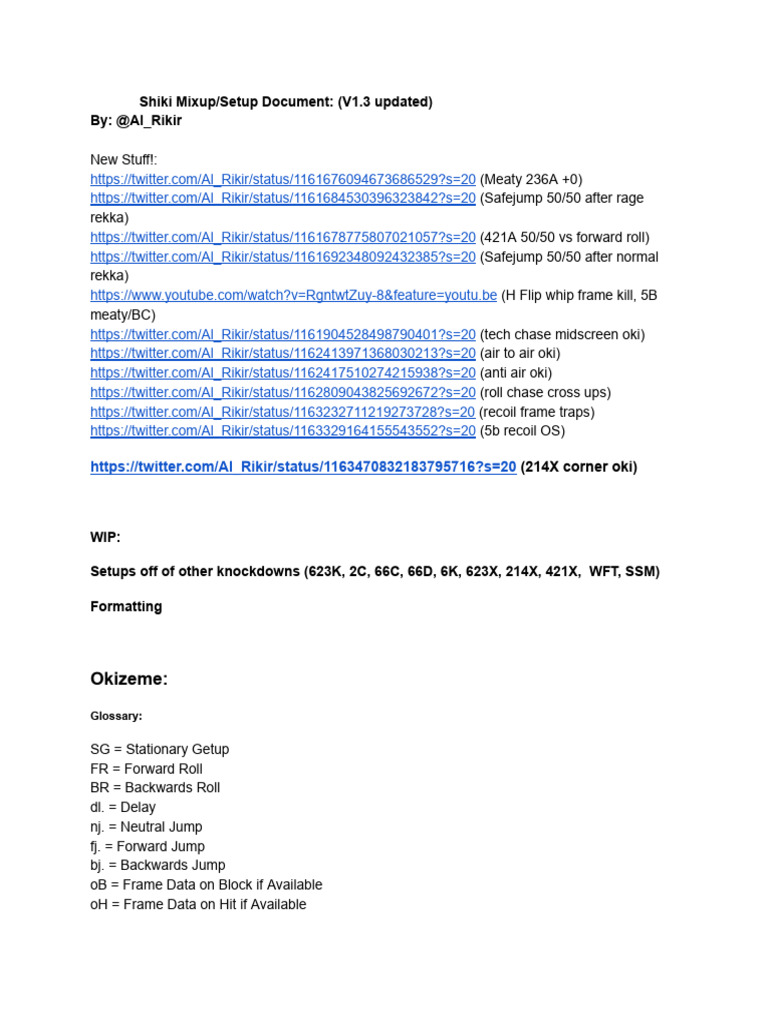 Shiki Mixup Setup Document | PDF