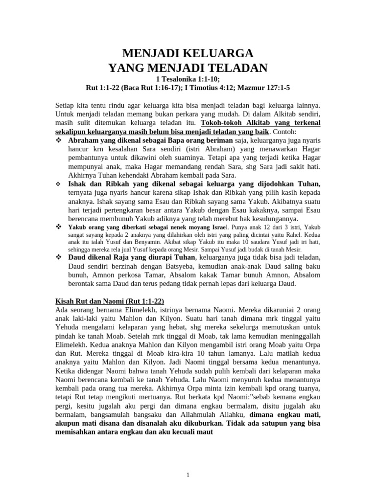 MENJADI KELUARGA Yang Menjadi Teladan | PDF