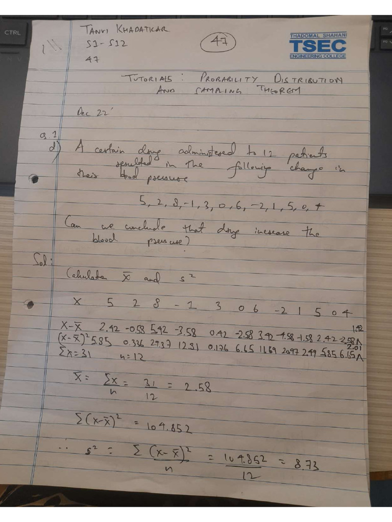 Tutorial 5 Probability and Sampling | PDF