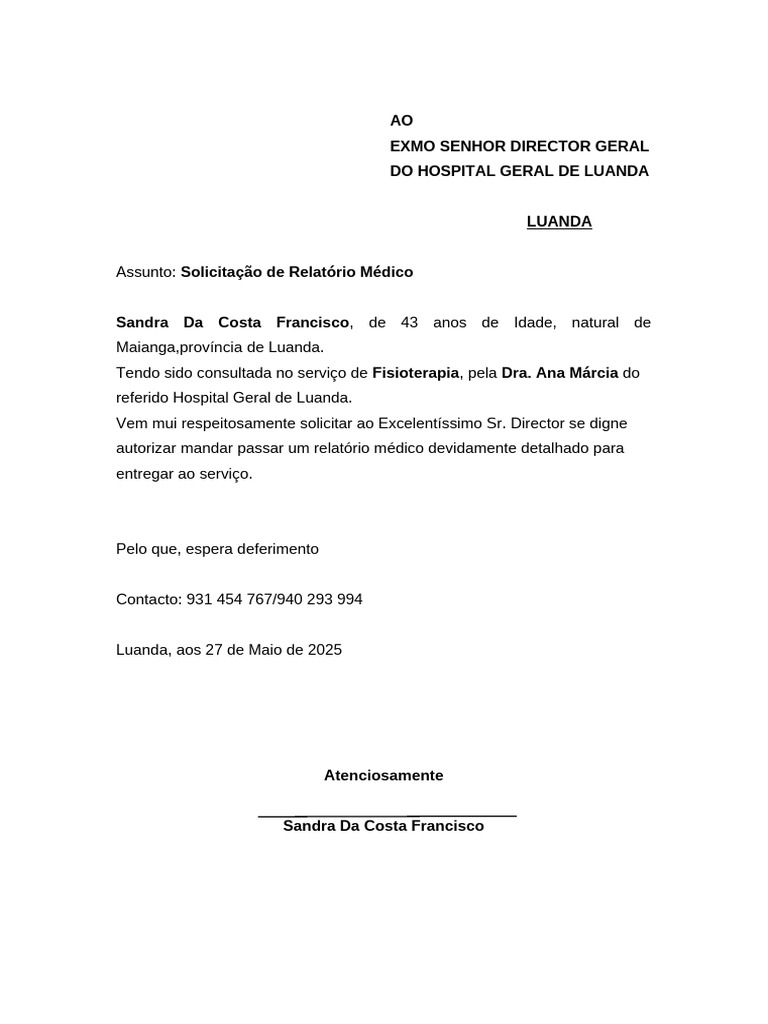 Requerimento - Sandra Francisco | PDF