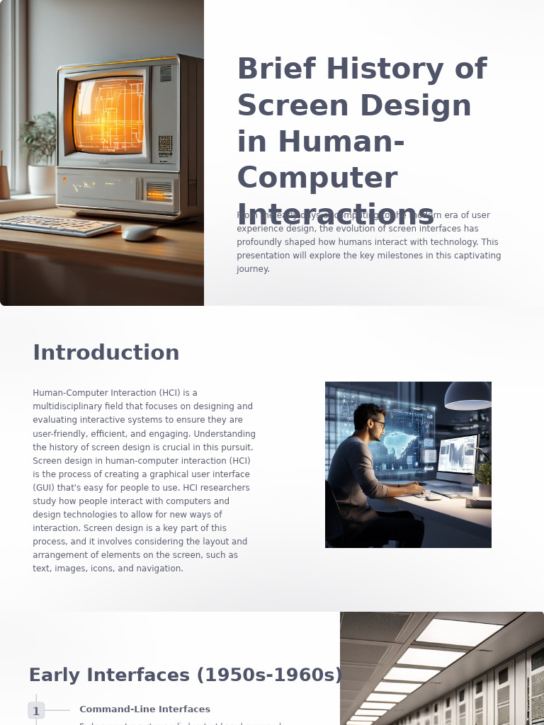 History of Screen Design in HCI | PDF | Graphical User Interfaces | Human–Computer Interaction