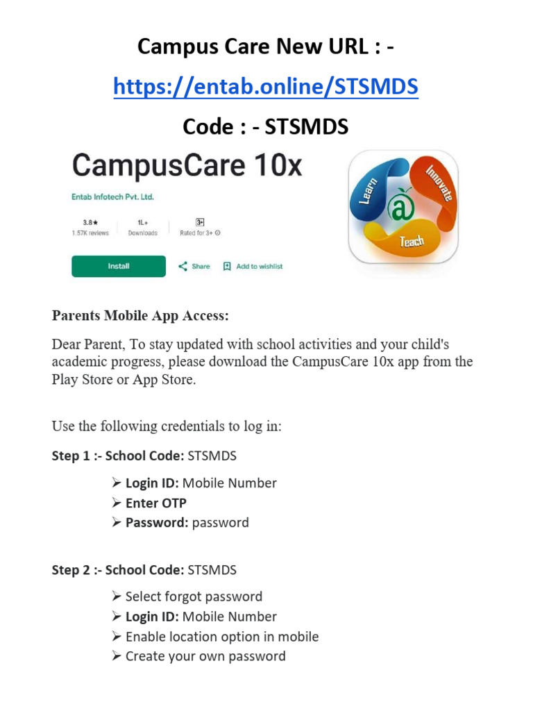 Campus Care Login Instructions | PDF