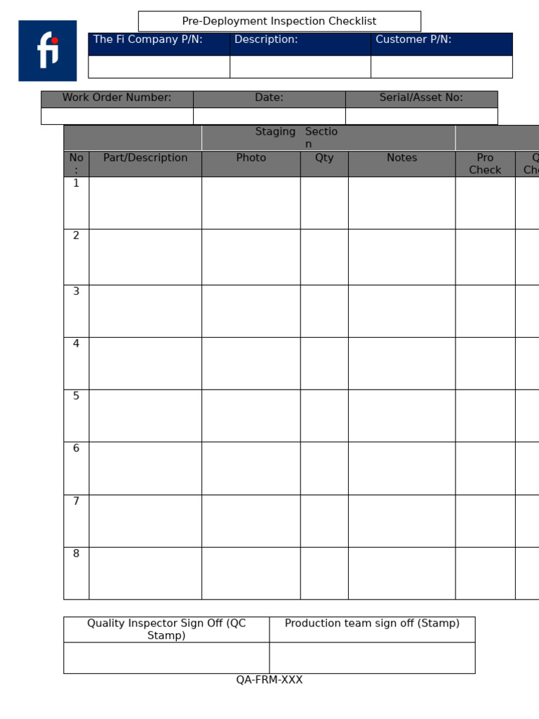 QA FRM XXX Hardware Checklist | PDF