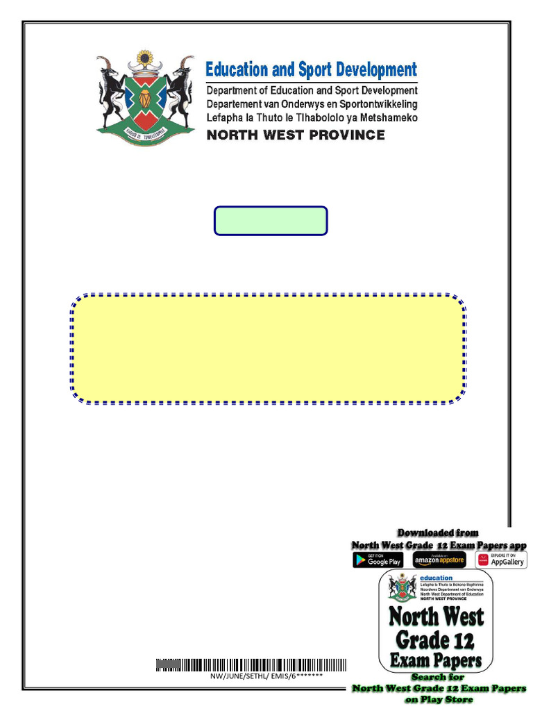 Setswana Paper 1 Grade 12 2018 | PDF | Southern Africa