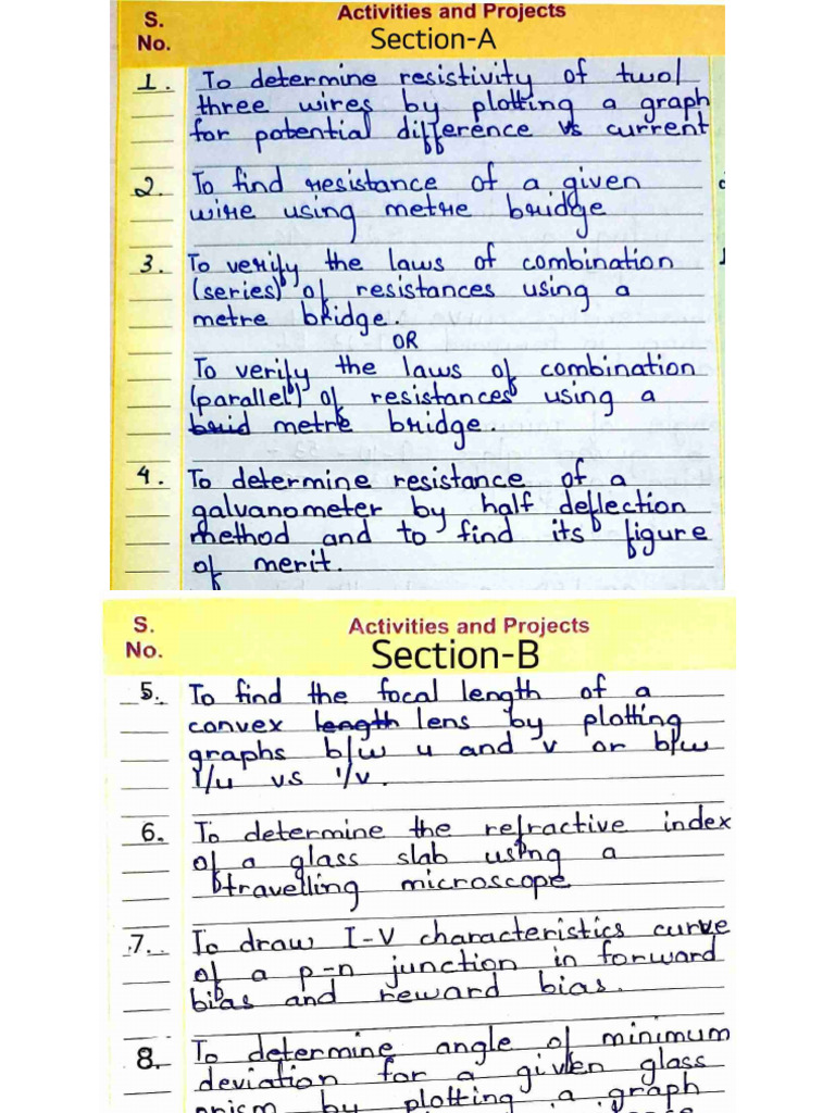 12th Phy Experiments | PDF