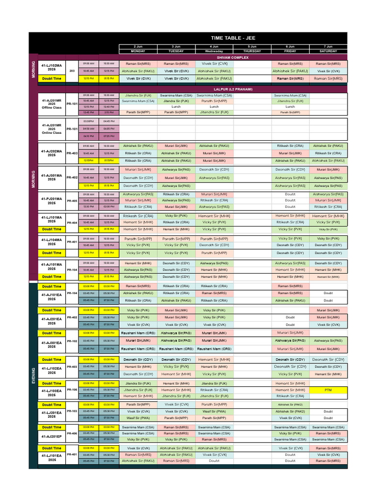JEE Schedule. Protected Unlocked | PDF