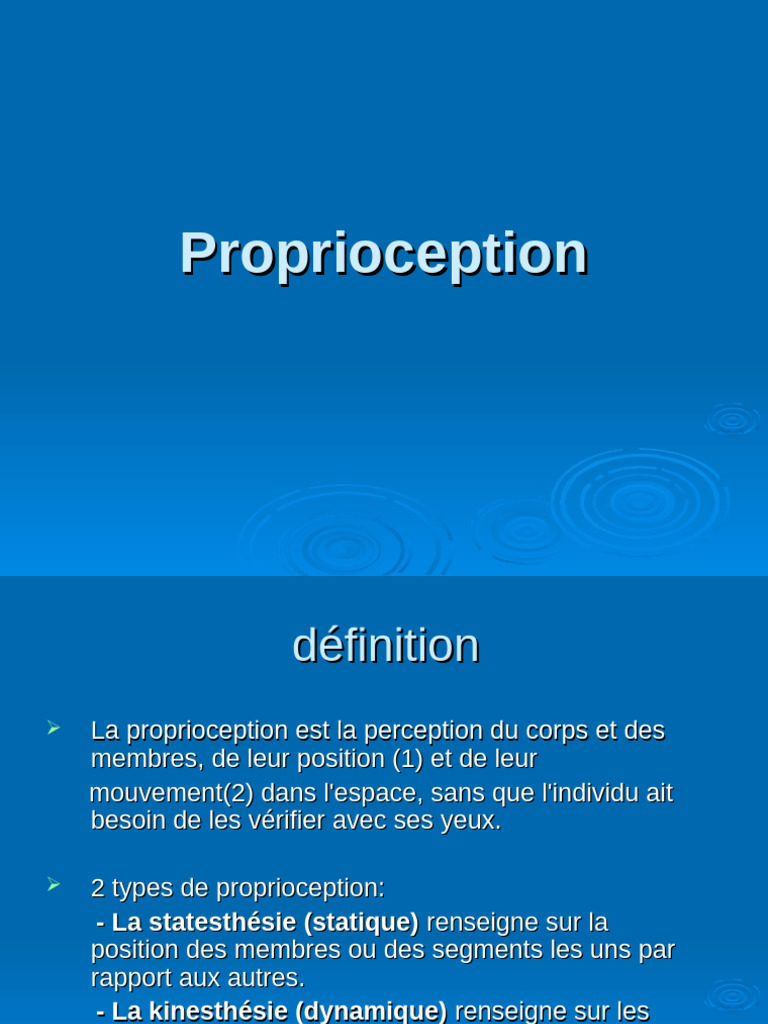 Proprioception et système vestibulaire | PDF | Système vestibulaire ...