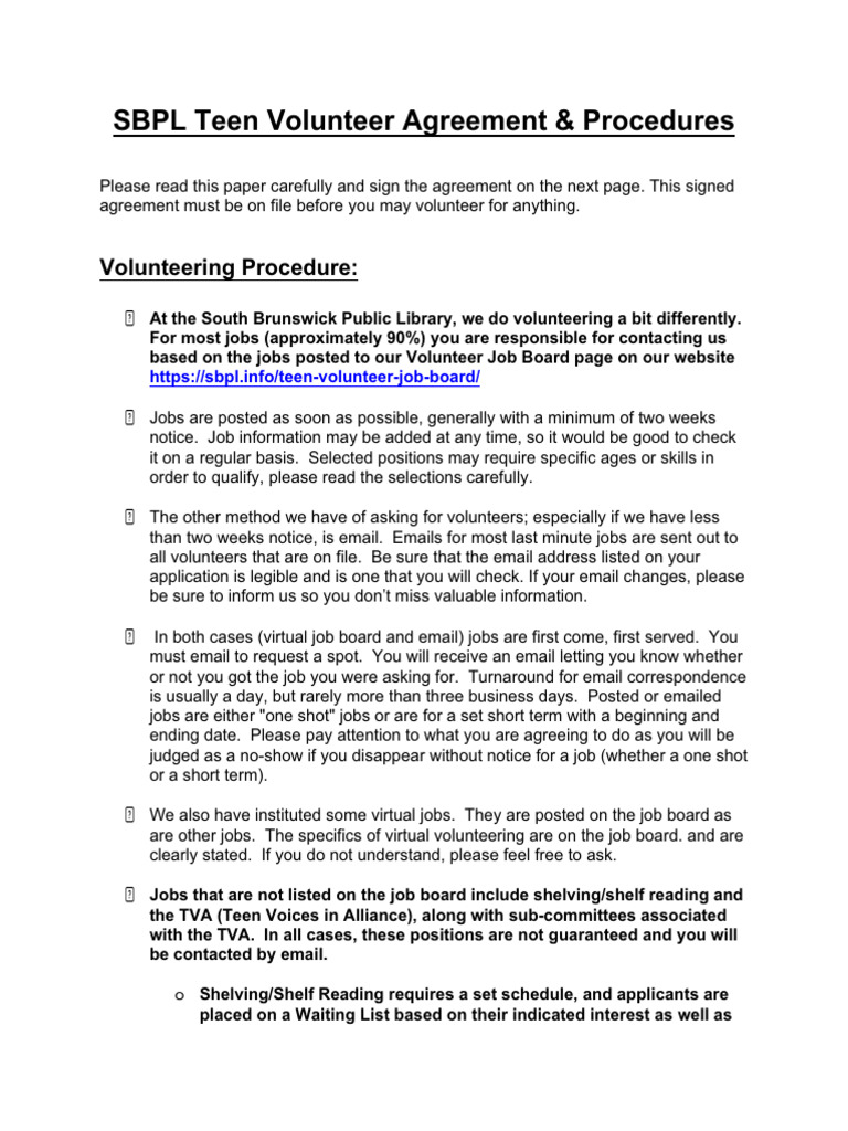 2024 2025 Volunteering Expectations and Procedures | PDF