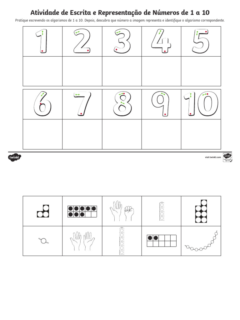 BR M 72c Atividade de Escrita e Representao de Nmeros de 1 A 10 Eco ...