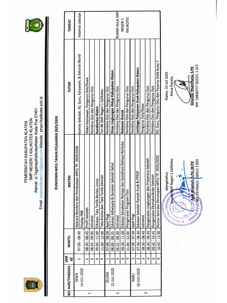 Rundown Mpls Tp. 2025 - 2026 | PDF