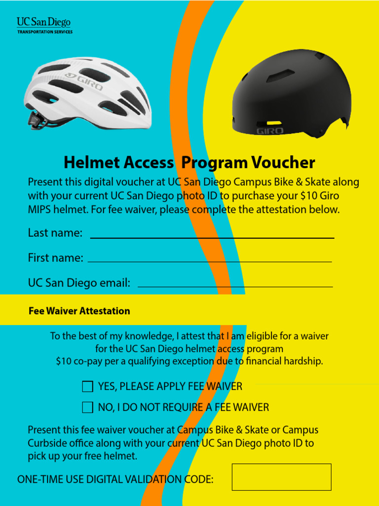 Ucsd Helmet Voucher PDF | PDF