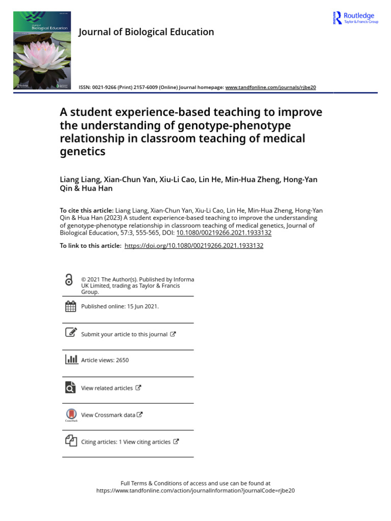 A Student Experience-Based Teaching To Improve The Understanding of ...