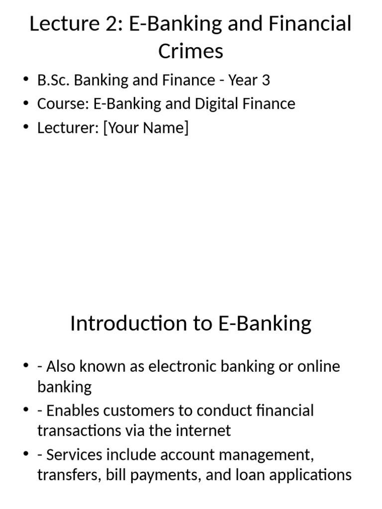 E-Banking: Benefits and Risks | PDF