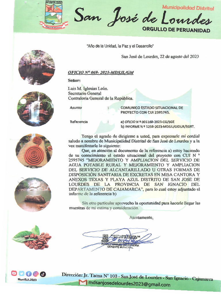 Oficio N°069 | PDF | Saneamiento | Ingeniería hidráulica