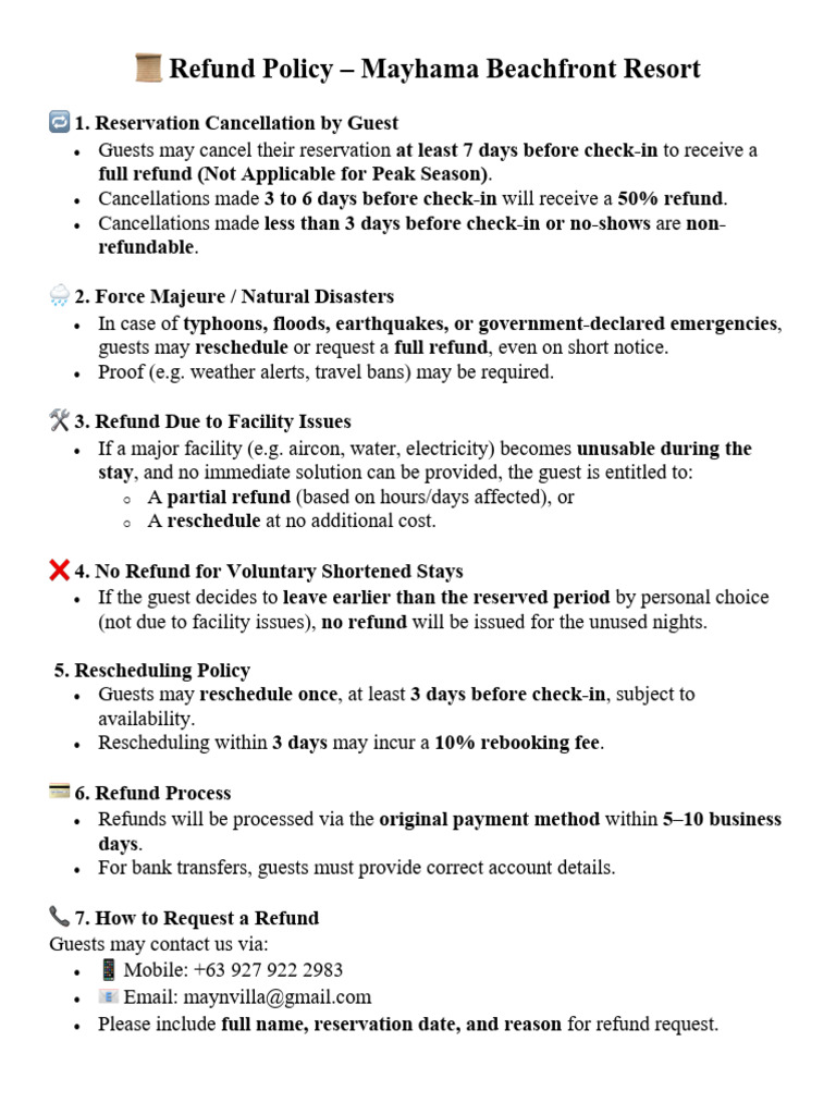 ? Refund Policy | PDF