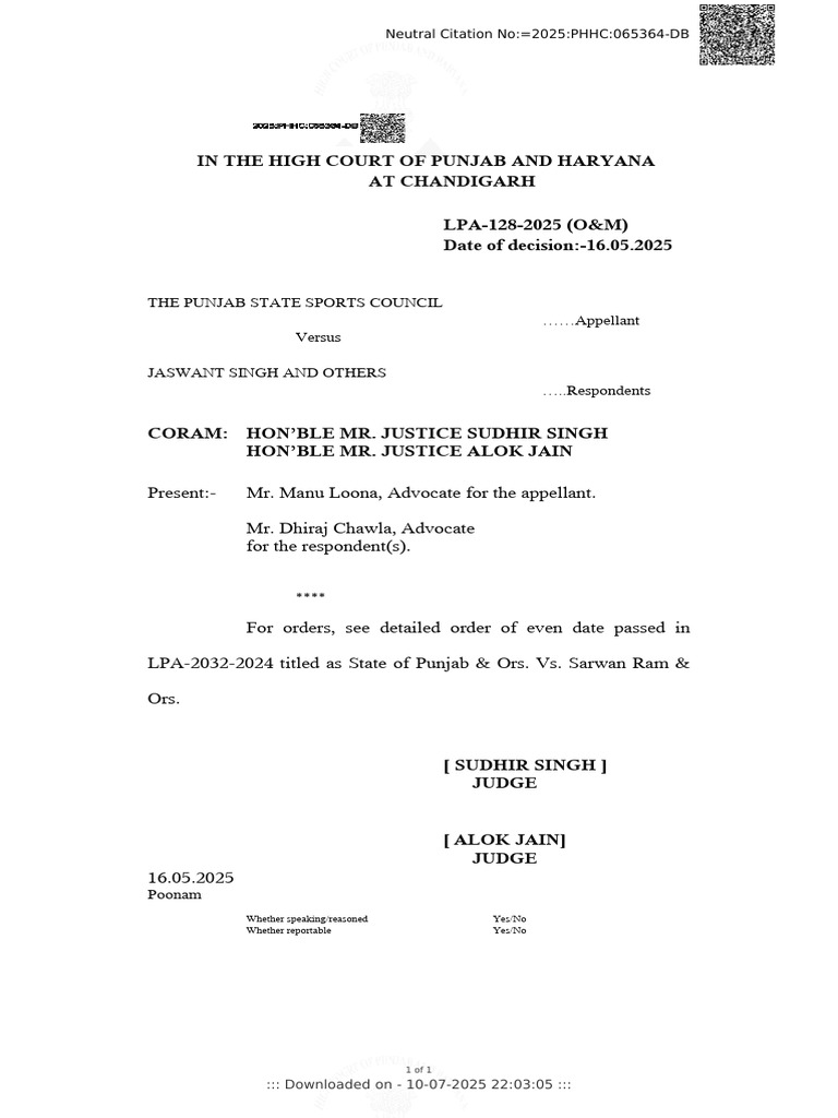 Judgment in LPA-128-2025 Case | PDF