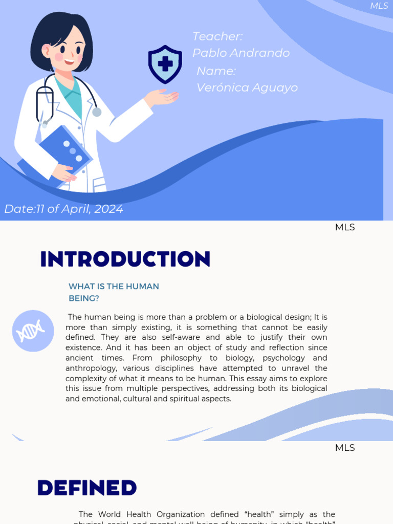 Presentacion Medicina y Salud Ilustrativo Infantil Celeste | PDF