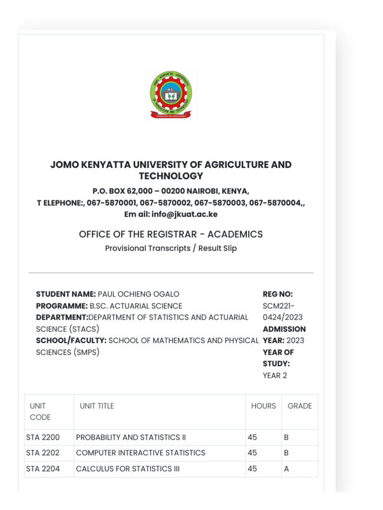 Jomo Kenyatta University of Agriculture and Technology | PDF ...